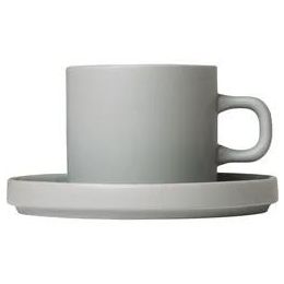 Tasse Blomus "PILAR" Trinkgefäße Gr. Ø 8cm x 7cm 200 ml, grau (hellgrau) Kaffeetasse Teetasse Trinkgefäße für Kaffee, 4-teilig