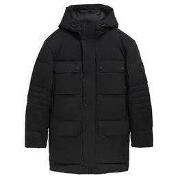 Tom Tailor Herren Wasserabweisender Daunen Parka, schwarz, Uni, Gr. XXL