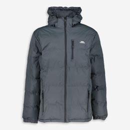 TK Maxx Dunkelgraue Pufferjacke mit abnehmbarer Kapuze