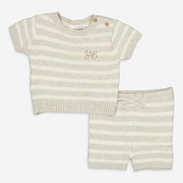 TK Maxx 2-teiliges taupe-cremefarbenes Babyset mit Streifen