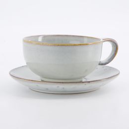 TK Maxx Hellgraue Tasse mit Untertasse 6x11cm