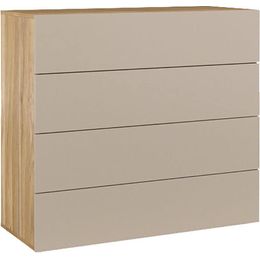 Sideboard Inosign "Wharton,Breite 100cm, Schubladenkommode" Sideboards Gr. B/H/T: 100 cm x 91 cm x 40,5 cm, 4 St., beige (eiche mauvella, congo) Kommode mit 4 Schubkasten, viel Stauraum