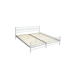 TecTake&reg; Metallbett, robustes Stahlgestell, bodenschonende Kunststoffkappen, 180 x 200 cm