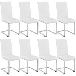 TecTake&reg; Set Schwingstuhl, gepolstert mit Kunstlederbezug, flaches Stahlgestell in C-Form, 41 x 52 x 99 cm