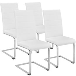 TecTake&reg; Set Schwingstuhl, gepolstert mit Kunstlederbezug, flaches Stahlgestell in C-Form, 41 x 52 x 99 cm