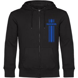 multifanshop Kapuzen Sweatshirt Jacke - Paderborn - Streifen - Druck blau - Jacke