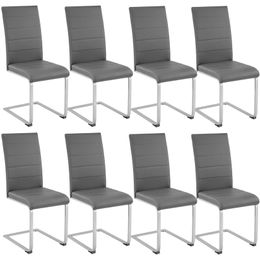 TecTake&reg; Set Schwingstuhl, gepolstert mit Kunstlederbezug, flaches Stahlgestell in C-Form, 41 x 52 x 99 cm