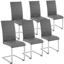 TecTake&reg; Set Schwingstuhl, gepolstert mit Kunstlederbezug, flaches Stahlgestell in C-Form, 41 x 52 x 99 cm
