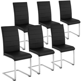 TecTake&reg; Set Schwingstuhl, gepolstert mit Kunstlederbezug, flaches Stahlgestell in C-Form, 41 x 52 x 99 cm
