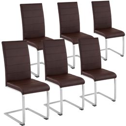 TecTake&reg; Set Schwingstuhl, gepolstert mit Kunstlederbezug, flaches Stahlgestell in C-Form, 41 x 52 x 99 cm