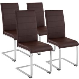 TecTake&reg; Set Schwingstuhl, gepolstert mit Kunstlederbezug, flaches Stahlgestell in C-Form, 41 x 52 x 99 cm
