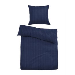 Tom Tailor Unisex Gestreifte Linon Bettwäsche , blau, Gr. 135/200