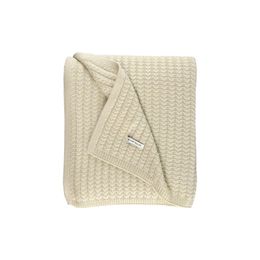 Tom Tailor Unisex Gestrickte Wohndecke, beige, Uni, Gr. 130X170