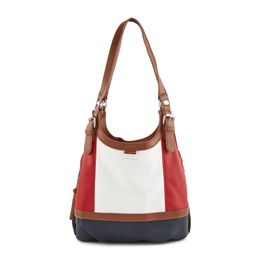 Tom Tailor Damen Juna Shopper, blau, Colour Blocking, Gr. ONESIZE