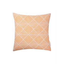 Tom Tailor Unisex gemusterte Kissenhülle, orange, Gr. 45X45CM