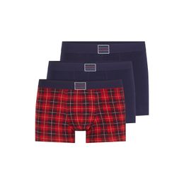 Tom Tailor Herren Hip Pants im 3er Pack, rot, Kariert, Gr. S/4