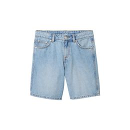 Tom Tailor Mädchen Jeansshorts mit recycelter Baumwolle, blau, Uni, Gr. 134