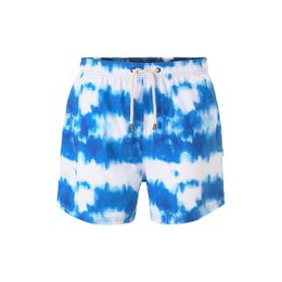 Tom Tailor Herren Badeshorts in Batik-Musterung, blau, Gr. L