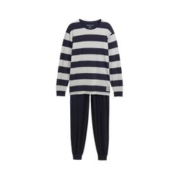 Tom Tailor Herren Gestreifter Pyjama, blau, Gestreift, Gr. 48