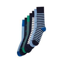 Tom Tailor Herren 7er-Set Socken, blau, mehrfarbiges Muster, Gr. 43-46