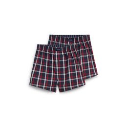 Tom Tailor Herren Boxershorts im 2er-Set, rot, Kariert, Gr. 4