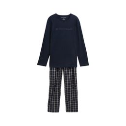 Tom Tailor Herren Pyjama mit Karomuster, blau, Karomuster, Gr. 48