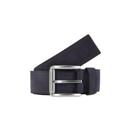 Tom Tailor Herren TTJAY Lederg&uuml;rtel mit eckiger Dornschlie&szlig;e, blau, Uni, Gr. 85