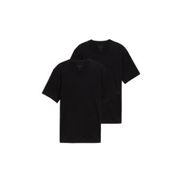 Tom Tailor Herren Basic T-Shirt im Doppelpack, schwarz, Uni, Gr. XL