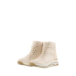 Tom Tailor Damen Stiefeletten mit Keil-Absatz, beige, Uni, Gr. 39