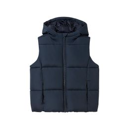 Tom Tailor Jungen Puffer Weste mit Kapuze, blau, Uni, Gr. 128/134