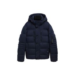 Tom Tailor Herren Pufferjacke mit abnehmbarer Kapuze, blau, Uni, Gr. XXL