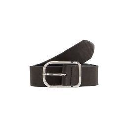 Tom Tailor Damen TTHELEN Lederg&uuml;rtel mit abgerundeter Dornschlie&szlig;e, schwarz, Uni, Gr. 75