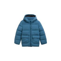 Tom Tailor Jungen Pufferjacke mit abnehmbarer Kapuze, blau, Uni, Gr. 116/122