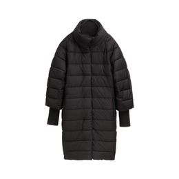 Tom Tailor Damen Puffermantel mit Stehkragen, schwarz, Uni, Gr. M