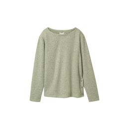 Tom Tailor Damen Geripptes Sweatshirt, grün, Meliert, Gr. XXL