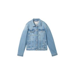 Tom Tailor Damen Jeansjacke mit recycelter Baumwolle, blau, Uni, Gr. M