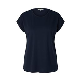 Tom Tailor Denim Damen Loose Fit T-Shirt, blau, Uni, Gr. L