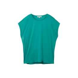 Tom Tailor Denim Damen Basic T-Shirt, grün, Gr. XXL