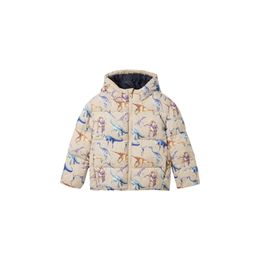 Tom Tailor Jungen Puffer Jacke mit Allover Print, beige, Allover Print, Gr. 128/134