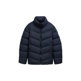 Tom Tailor Herren Pufferjacke mit verstaubarer Kapuze, blau, Uni, Gr. XXL