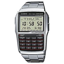 Chronograph CASIO VINTAGE "DBC-32D-1AES" Armbanduhren silberfarben Damen Quarzuhr, Armbanduhr, Damen, Herren, retro, Taschenrechner, digital