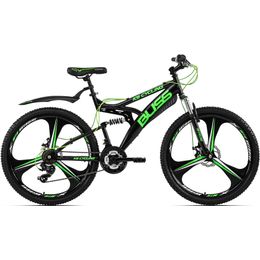 KS-Cycling Mountainbike KS CYCLING "Bliss" Fahrräder Gr. 47 cm, 26 Zoll (66,04 cm), schwarz (schwarz, schwarz) für Herren, Kettenschaltung