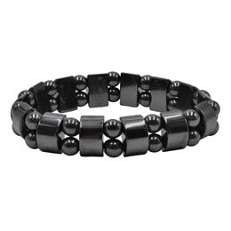 Armband Steuer "Stretch hämatitfarbene Magnete", grau, Armbänder, Damen, 18cm, Metallmix, glänzend