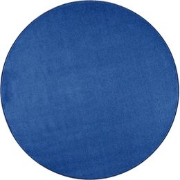 Teppich Hanse Home "Shashi" Gr. 10, blau, H:8,5mm Ø:200cm, Kunstfaser, Teppiche, Kurzflor, Unifarben, Teppich, Weich, Esszimmer, Kinderzimmer, Flur