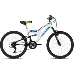 KS-Cycling Jugendfahrrad KS CYCLING "Zodiac" Fahrräder Gr. 38 cm, 24 Zoll (60,96 cm), grün (weiß, grün, schwarz) Kinder für Herren, Kettenschaltung