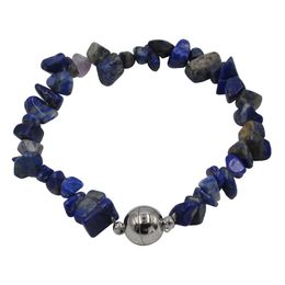 Armband Steuer "Splitter- Lapislazuli blau" Armbänder Gr. 19cm, Metall, blau Damen