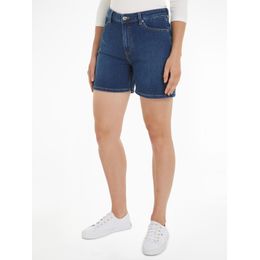 Shorts Tommy Hilfiger "DNM STRAIGHT SHORT RW KAI" Gr. 26, N-Gr, blau (kai) Damen Hosen in blauer Waschung