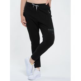 Jogginghose NASSAU BEACH "NB22006" Gr. L, US-Größen, schwarz (black) Mädchen Hosen