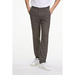 Chinohose LINDBERGH Gr. L, N-Gr, braun (brown check) Herren Hosen mit modernem Karomuster