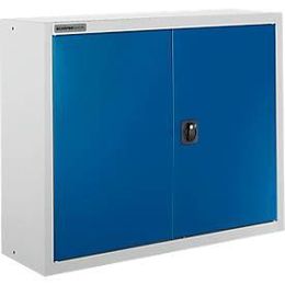 Schäfer Shop Schäfer Shop Select Aufsatzschrank MS 8408i, B 800 x T 400 x H 800 mm, 1 Boden, Stahl, weißaluminium RAL 9006/enzianblau RAL 5010